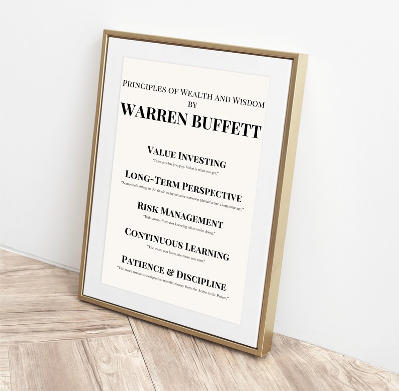 Business Inspiration Poster, Principles by Warren Buffett on Making ...
