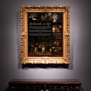 Rembrandt Infographic Wall Art | Baroque Painting Digital Instant ...