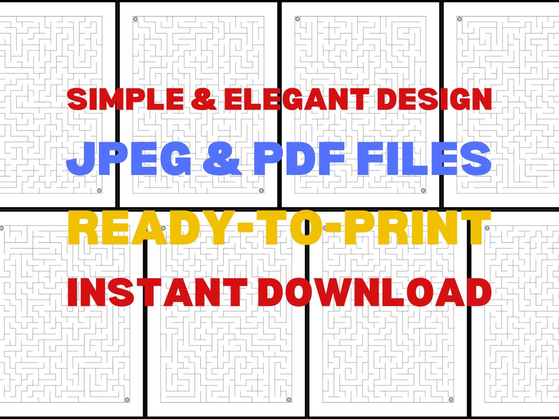 110 Intermediate Level Printable Maze Puzzles for Adults & Smart Kids ...