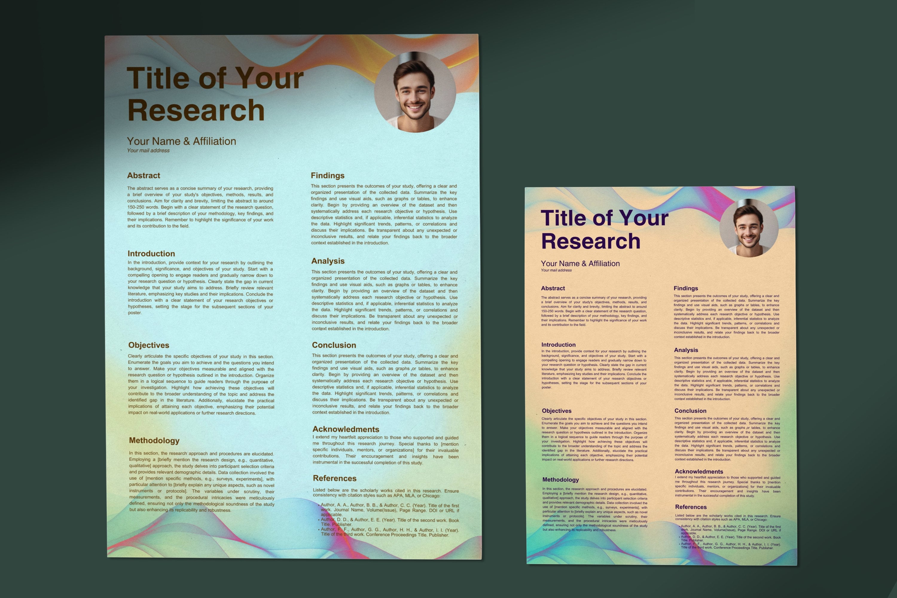 Academic Research Poster Template Canva, A0 A1 A2 Size, Vertical ...