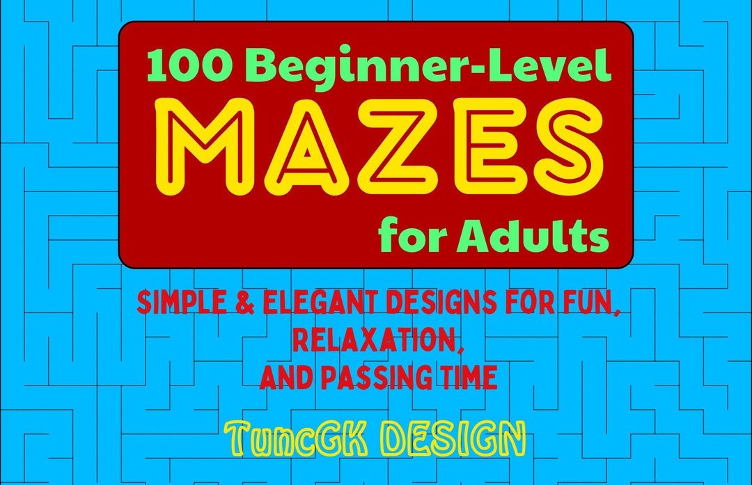 100 Beginner Maze Puzzles for Adults, Elegant Designs (PDF, JPEG) - Etsy