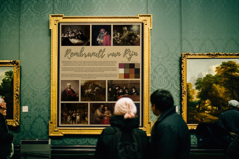 Rembrandt Infographic Wall Art | Baroque Painting Digital Instant ...