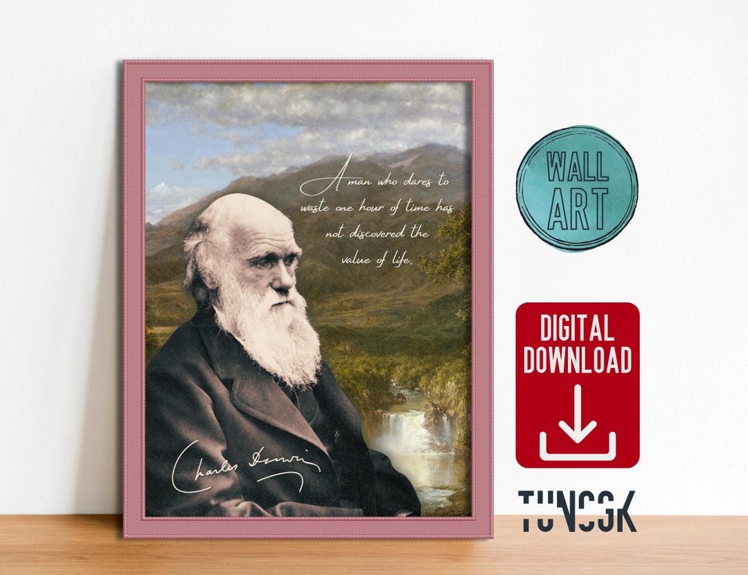 Charles Darwin Vintage Poster | Digital Download Wall Art Prints | 5 ...