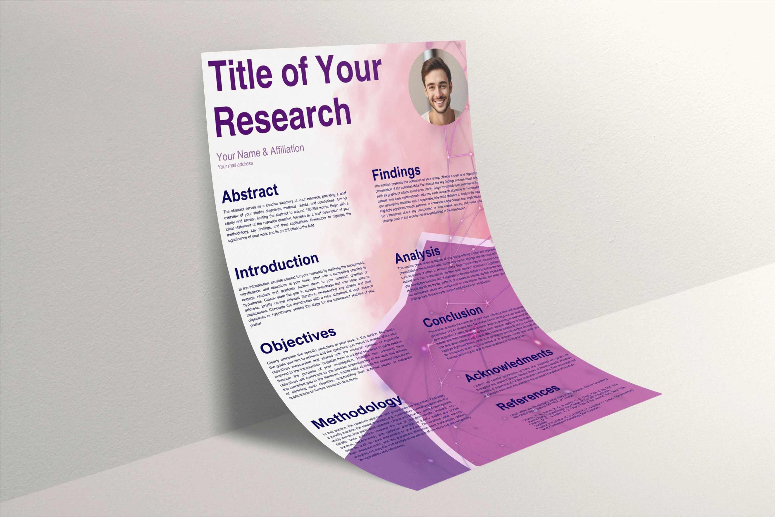 Academic Research Poster Template Canva, A0 A1 A2 Size, Vertical, Poster Preparation Manual ...