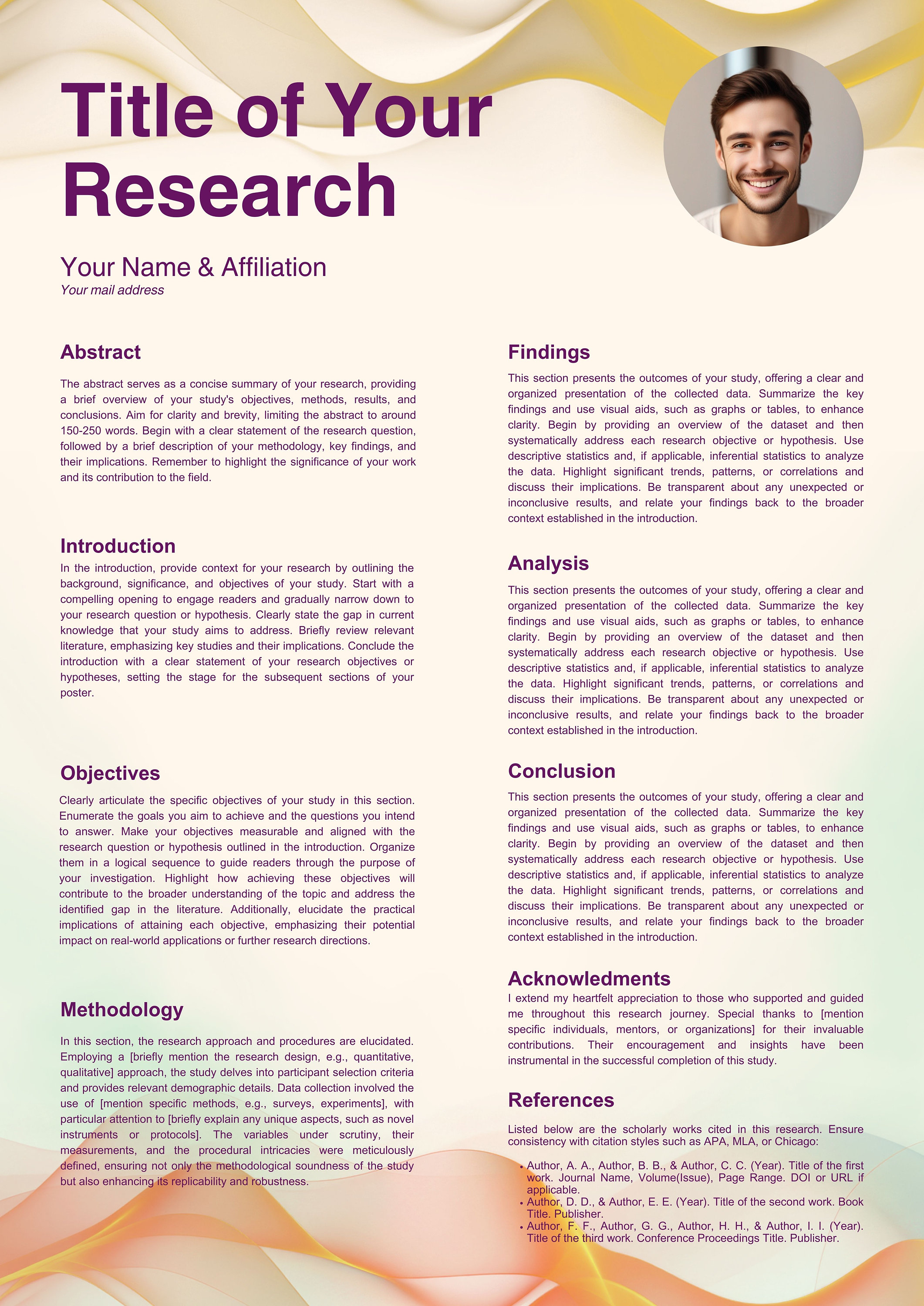 Academic Research Poster Template Canva, A0 A1 A2 Size, Vertical ...