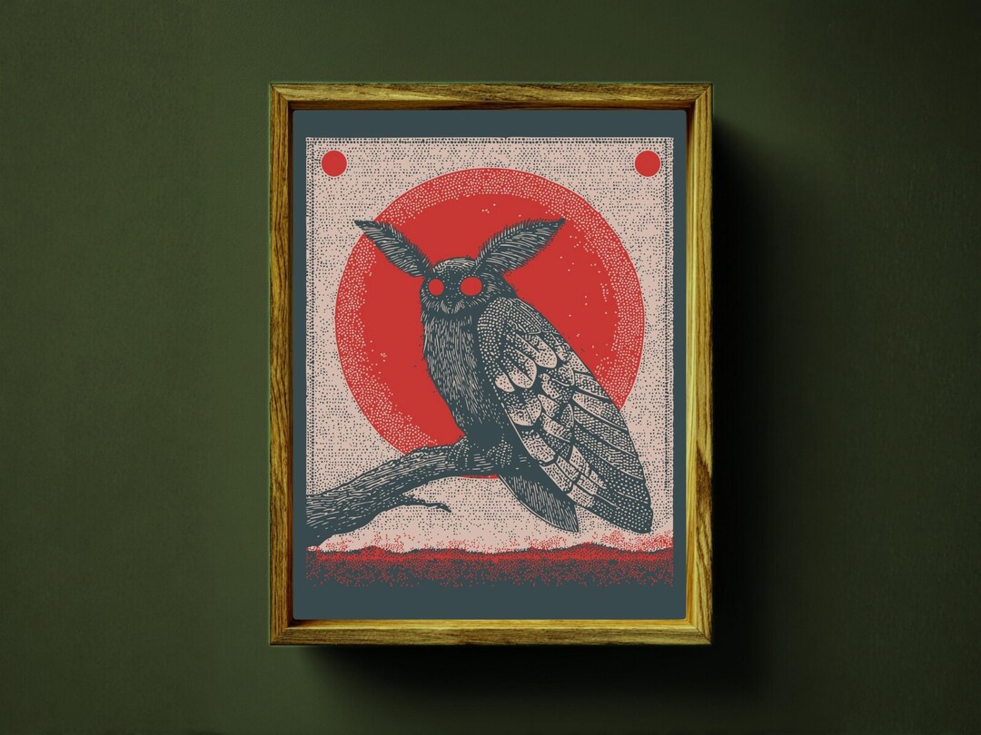 Mothman Cryptid - Occult Wall Art - Paranormal Decor - Etsy