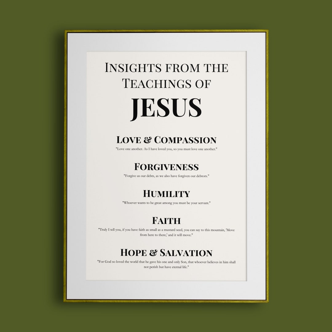 Christian Poster, Teachings & Quotes of Jesus Christ, Principles ...