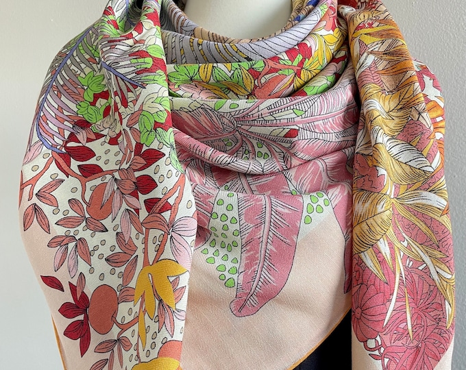 Vintage AC. Wooly Japan Scarf, Wool Japanese Scarf, Paisley & Floral ...