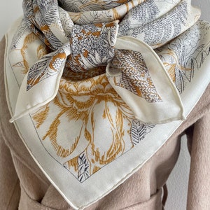 Wool Silk Scarf Luxury Large Scarf Square Shawl Wrap 55x55" 140x140cm ...