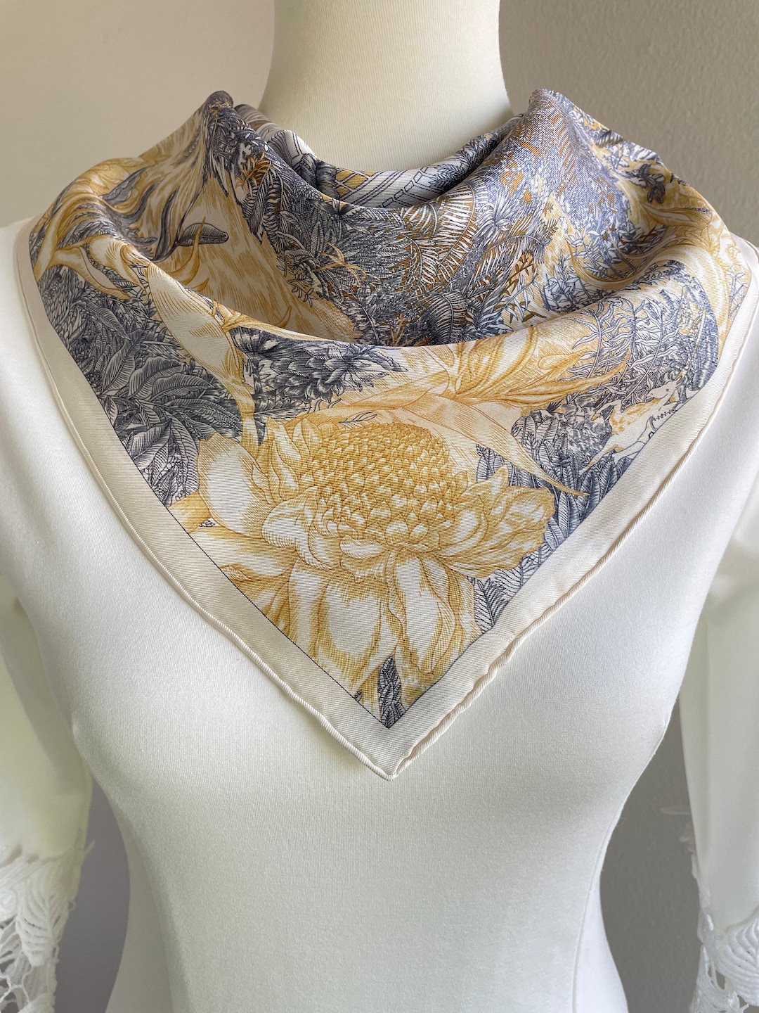 100% Silk Twill Luxury Scarf Square Pure Silk Bandana Head Scarf 27x27 ...
