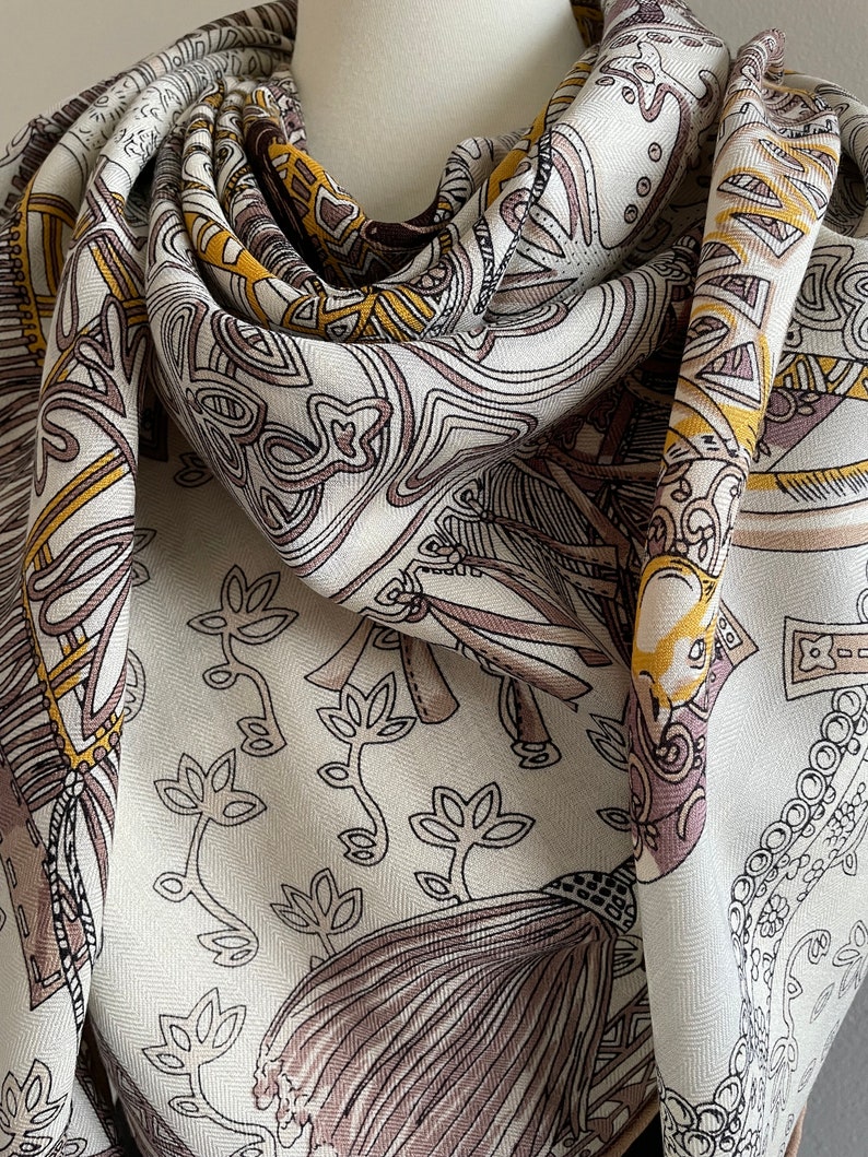 Wool Silk Luxury Extra Large Square Scarf Big Shawl Wrap 55x55 ...