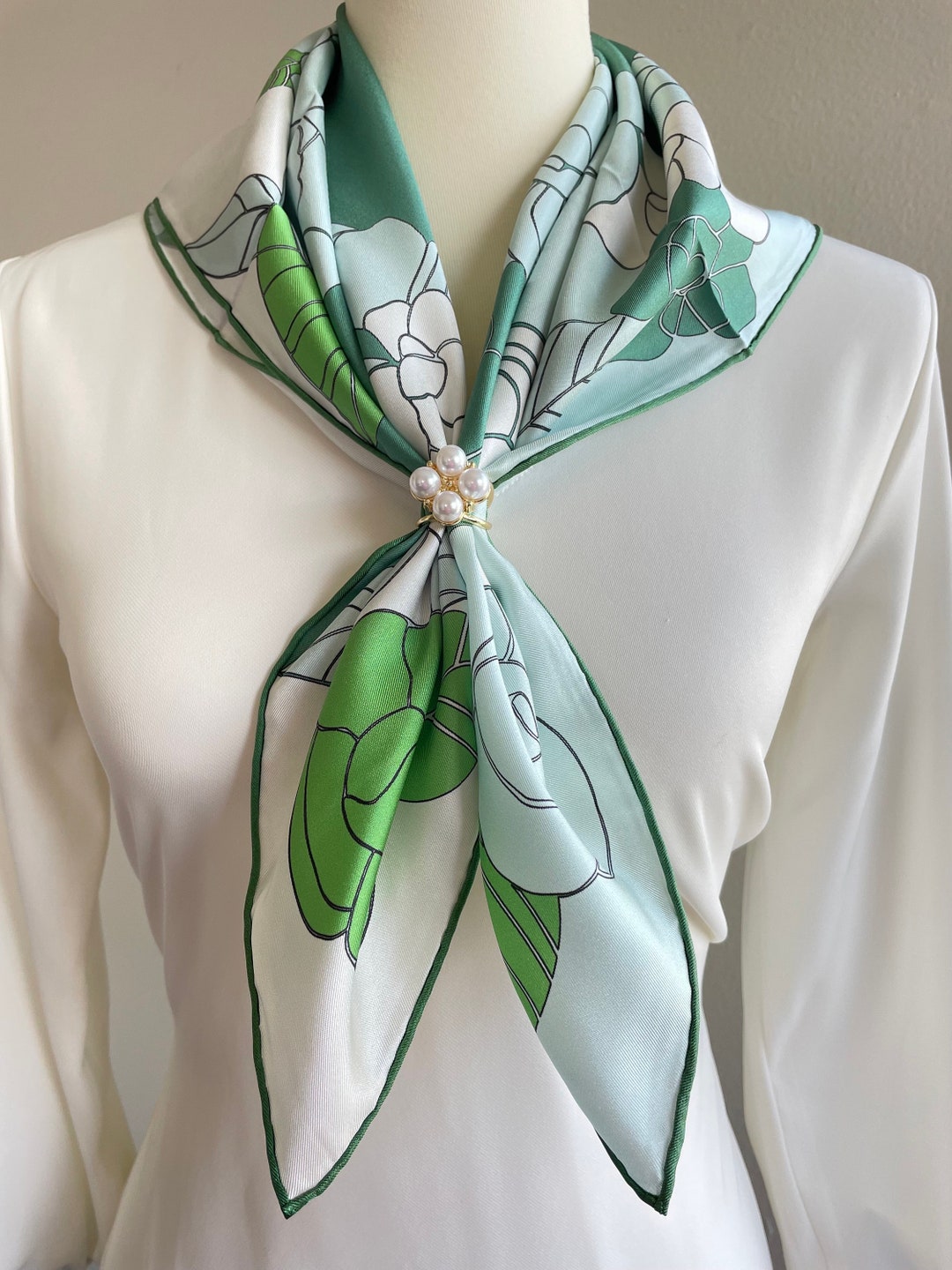 100% Silk Twill Luxury Scarf Square Pure Silk Bandana Mulberry Silk ...