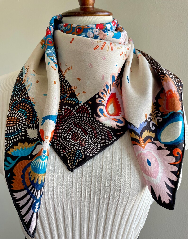 100% Silk Twill Scarf Shawl Silk Bandana Silk Hair Head Scarf - Etsy