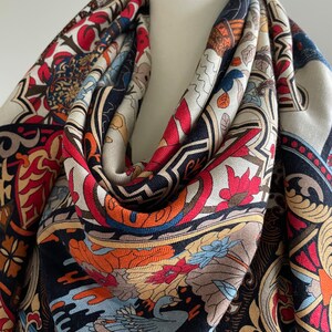 Wool Silk Luxury Extra Large Scarf Big Square Shawl Wrap 55x55 ...