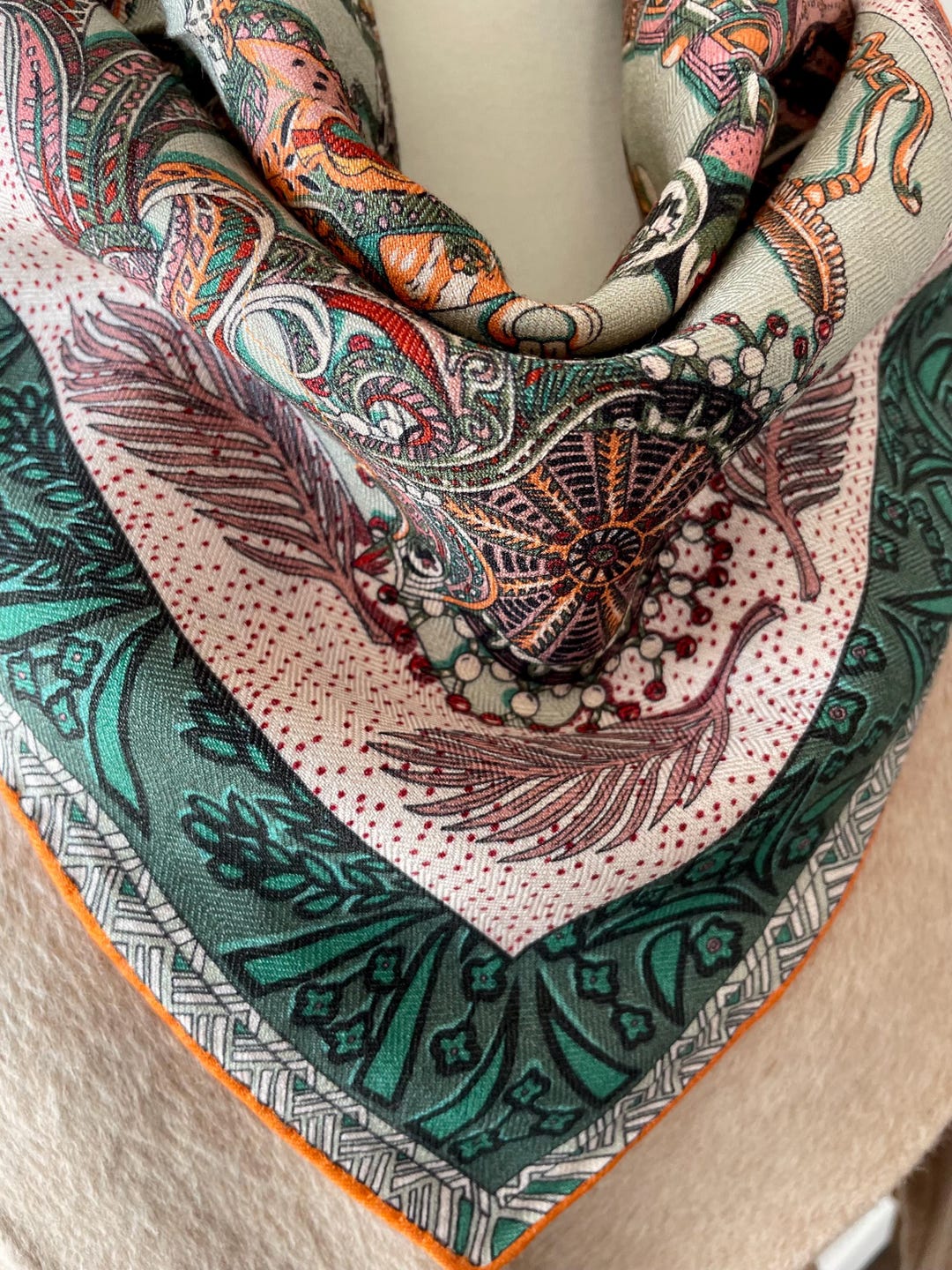 Double-sided Wool Silk Scarf Egypt Treasures 26