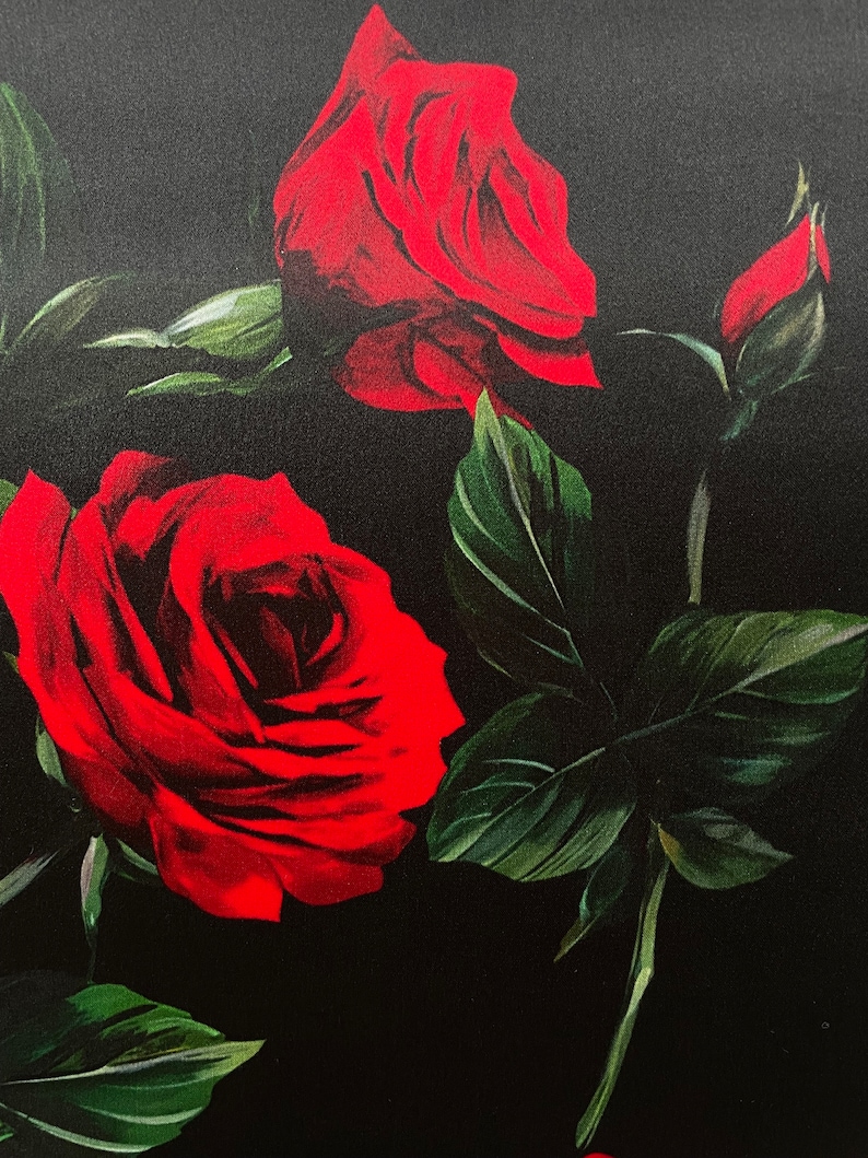 Romantic Gift for Lover Red Roses Pure Silk Scarf Square Mulberry Silk ...