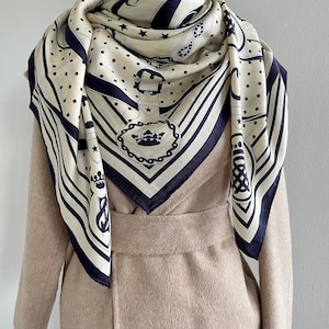 Wool Silk Luxury Extra Large Square Scarf Shawl Wrap 55x55" 140x140cm ...