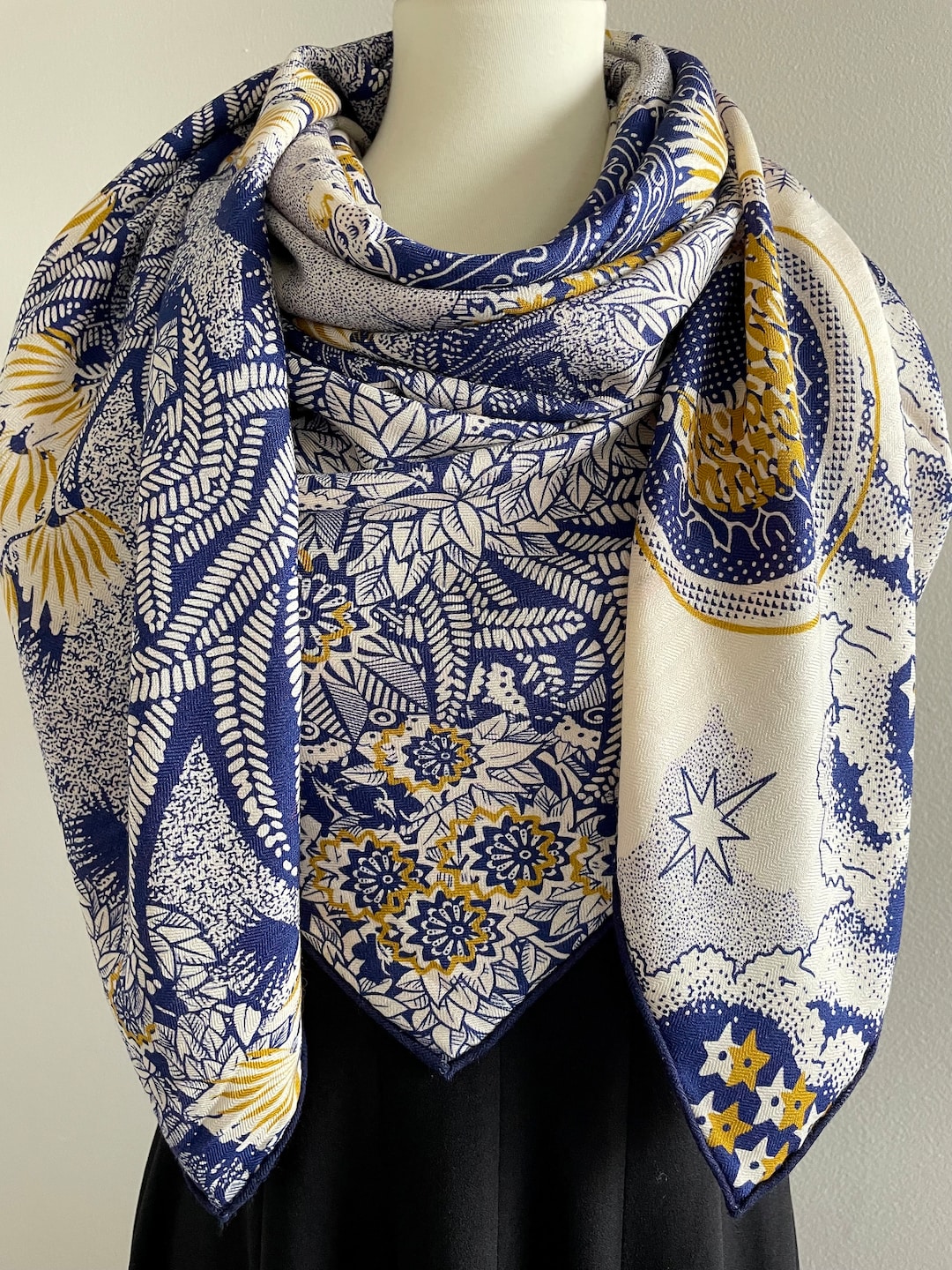 Wool Silk Luxury Extra Large Scarf Square Big Shawl Wrap 55x55 ...