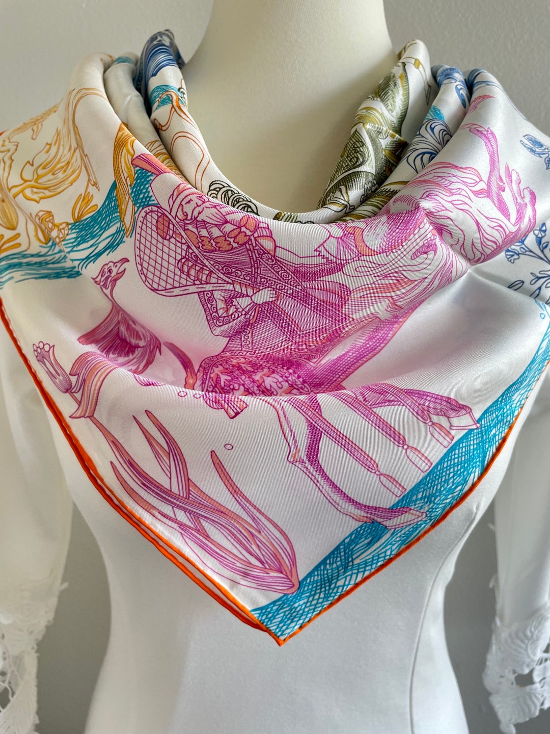 100% Silk Twill Scarf Large Shawl Silk Bandana Silk Hair Head Scarf ...