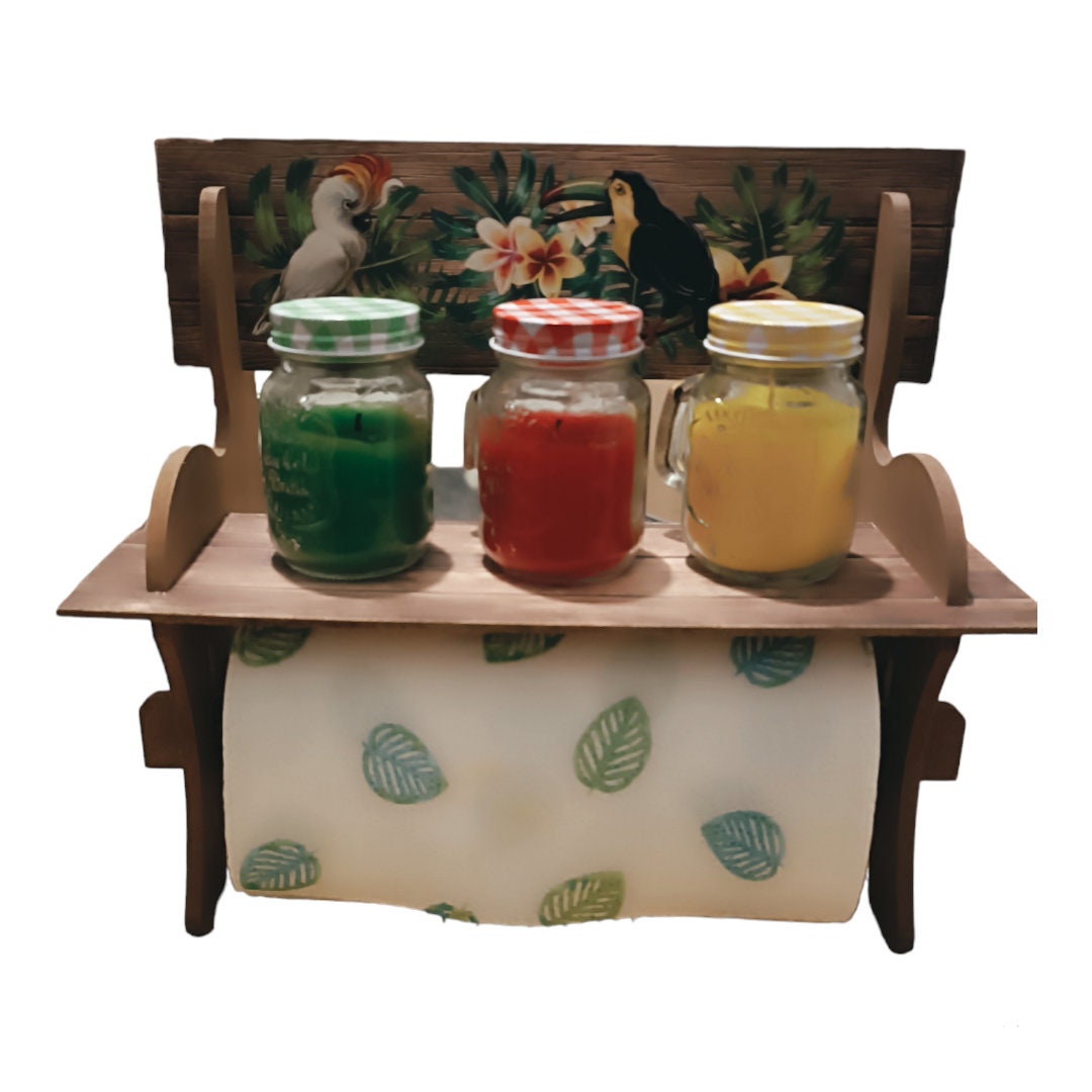 Wooden Bench Tissue Roll Holder - Etsy