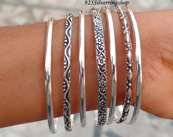 Custom Jewelry, Solid Sterling Silver Bracelet, Expandable Bangle ...