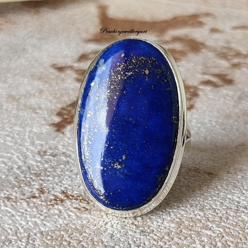 Lapis Lazuli Band Silver - Etsy