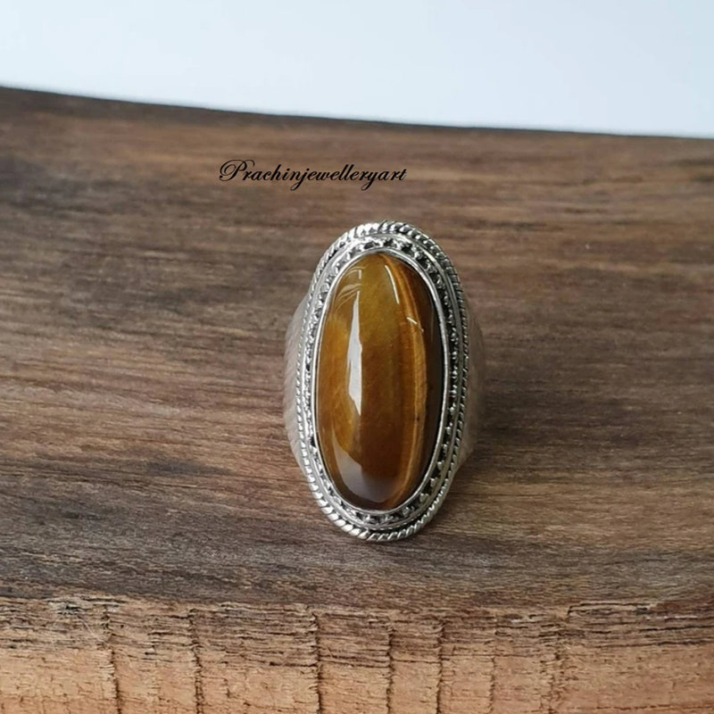 Size 5 Tigers Eye Ring - Etsy