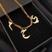 Urdu Letter Necklace, 18k Gold Plated Pakistani Language Initial Charm ...