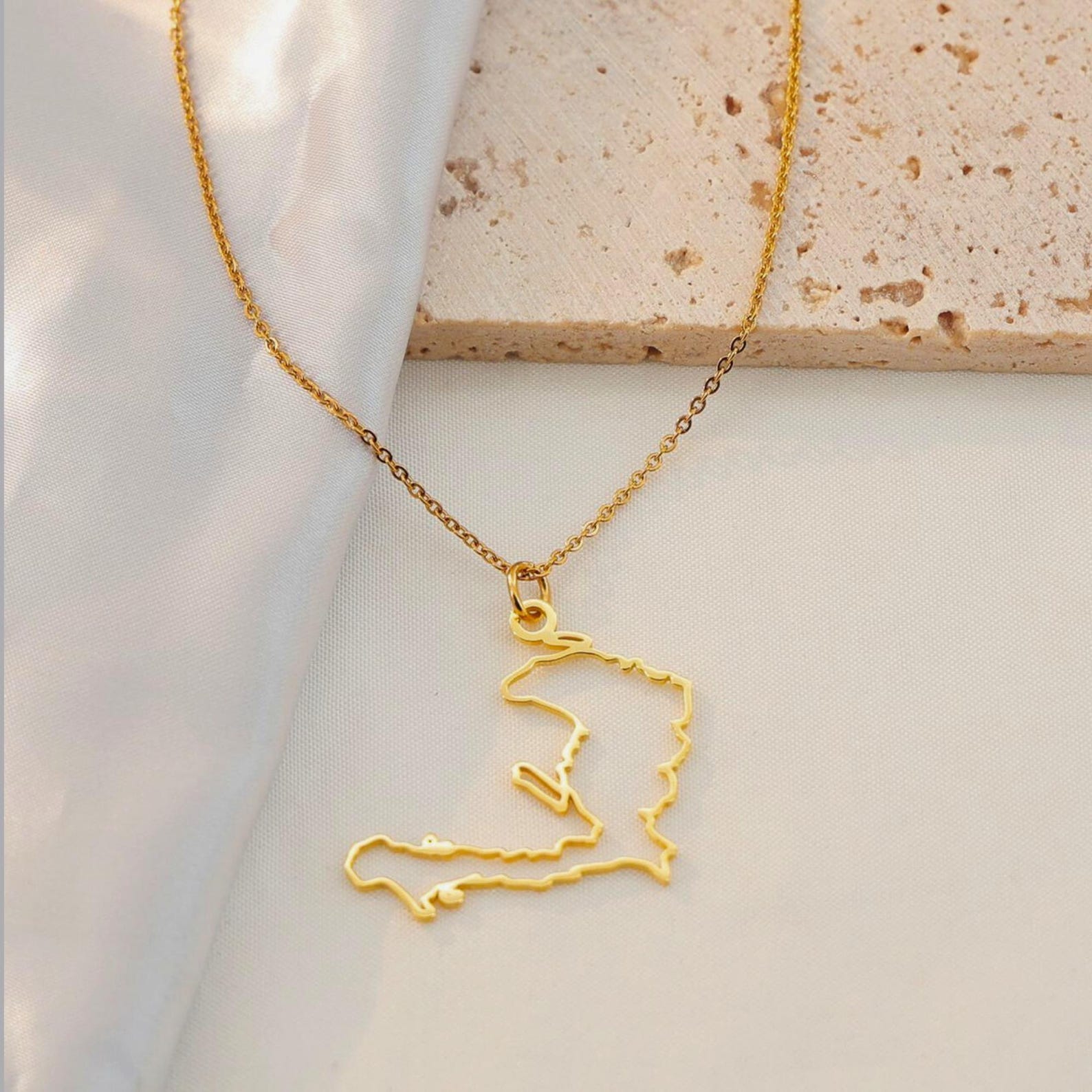 Haiti Necklace Country Map Pendant Haitian Woman Present Haiti Jewelry ...