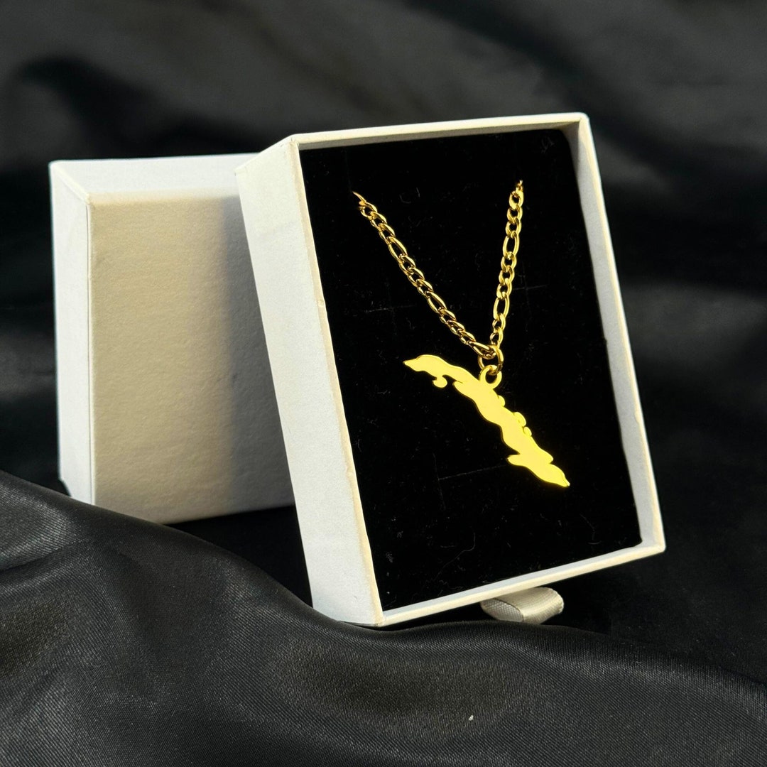 Cuba Map Necklace, Engraved Letter Pendant, Solid Country Pendant ...