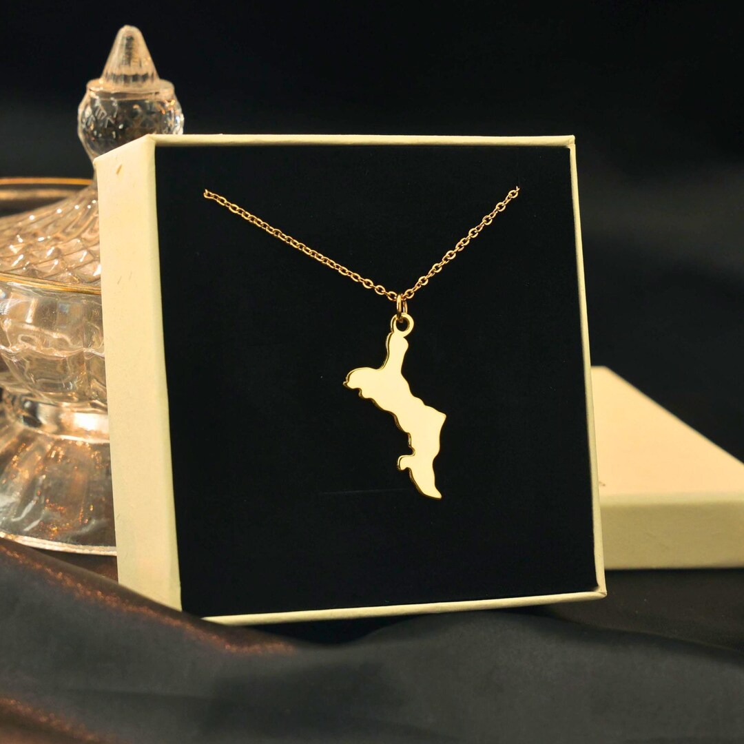 Seychelles Map Necklace, Seychellois Nationality Woman Present, Country ...