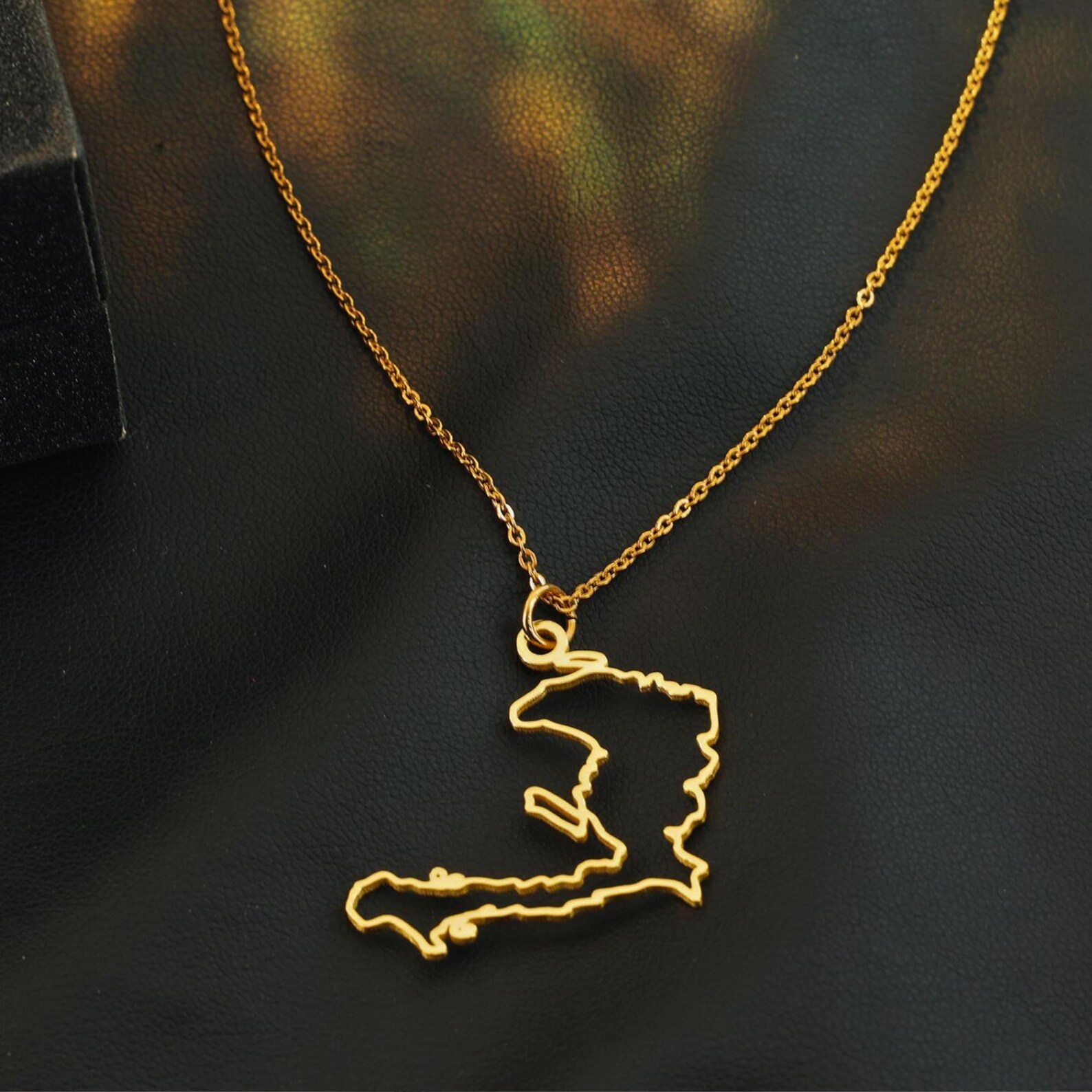 Haiti Necklace Country Map Pendant Haitian Woman Present Haiti Jewelry ...