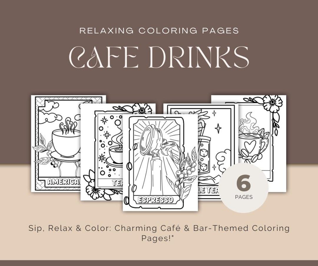 Coffee Lover Coloring Pages | Printable Coffee Drinks Coloring Book ...