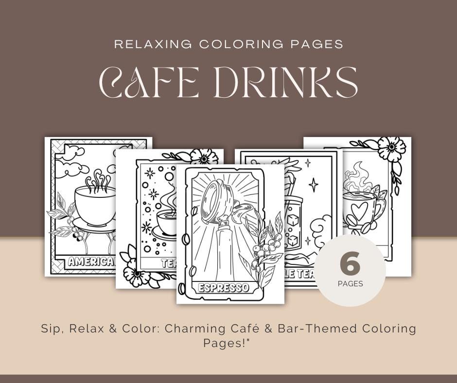 Coffee Lover Coloring Pages | Printable Coffee Drinks Coloring Book ...
