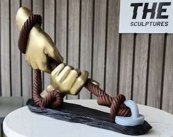 Rope Holding Hand Statue, Hand Wrapped in Rope Sculpture, Sailor Statue ...