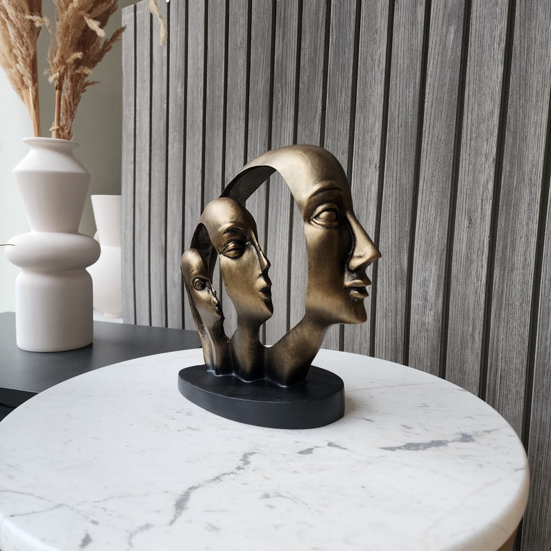 Three Faced Family Mask,12.60 Inches, Gifts for Family, Bust Sculpture ...