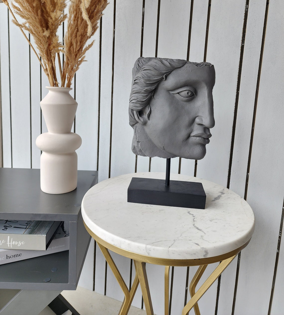 Ancient Greek Statue, Ancient Greek Half-face Statue, Greek Bust Statue ...