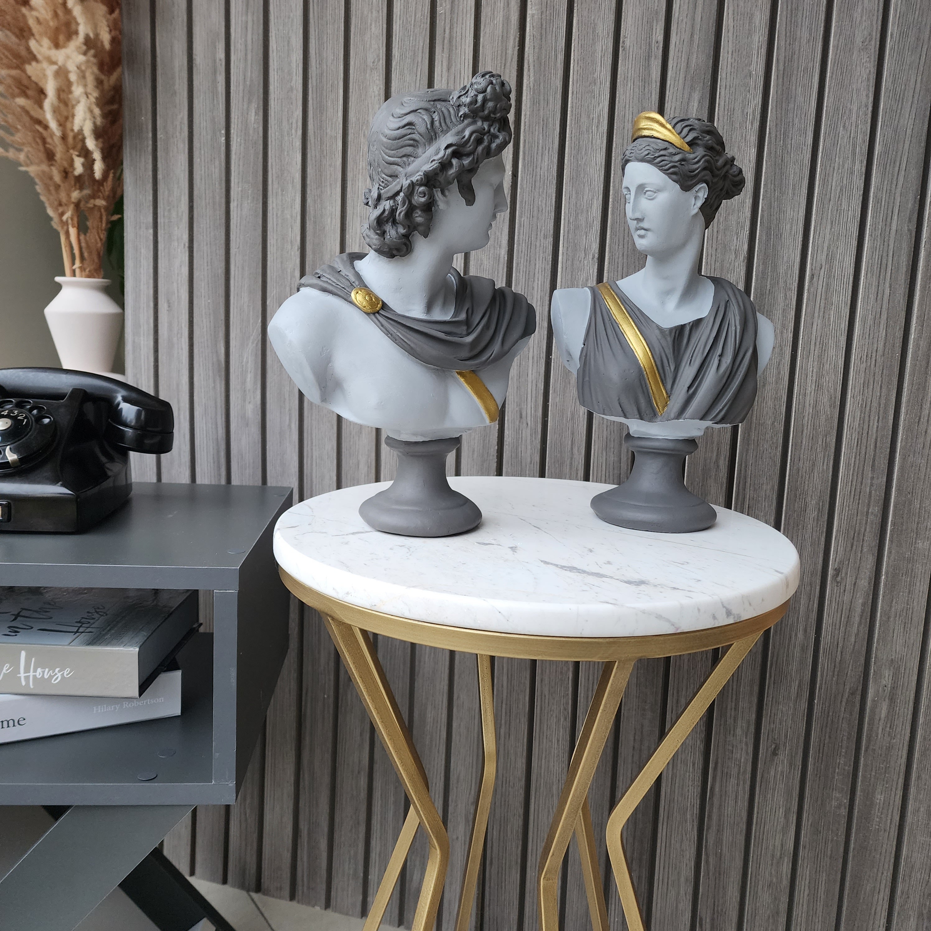 Apollo and Diana Statue, Set 2 Busts God Apollo & Goddess Artemis Diana ...