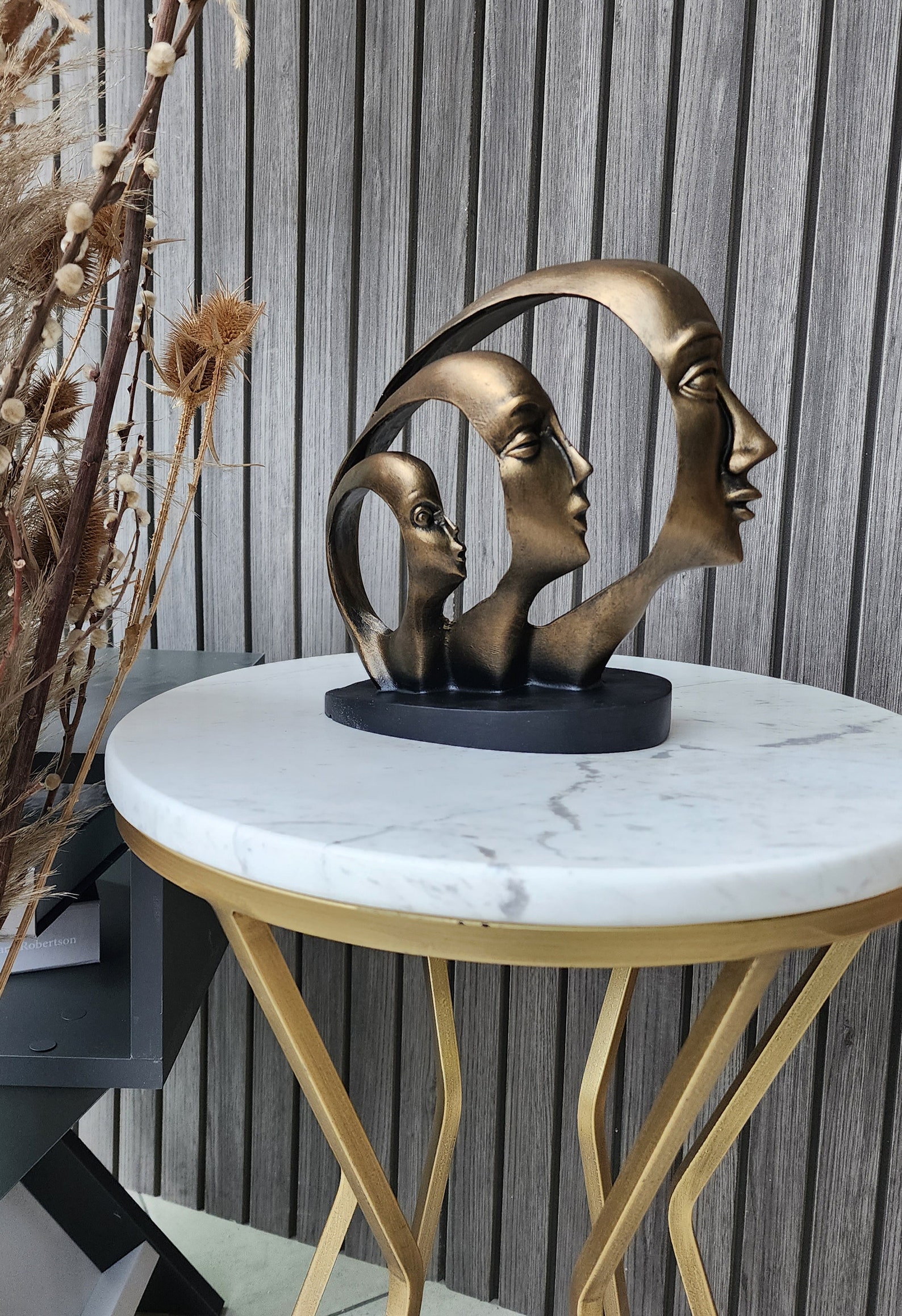 Three Faced Family Mask,12.60 Inches, Gifts for Family, Bust Sculpture ...