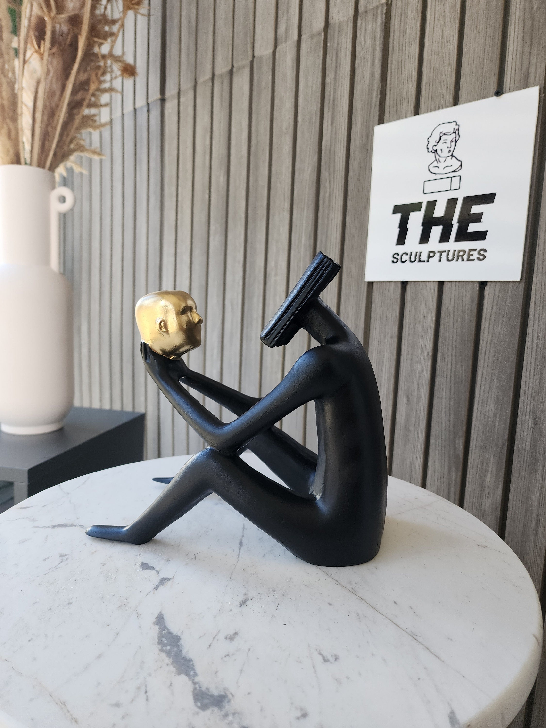 Self Reading Human Statue, Book Lovers Statue, Human Sculpture, Self ...