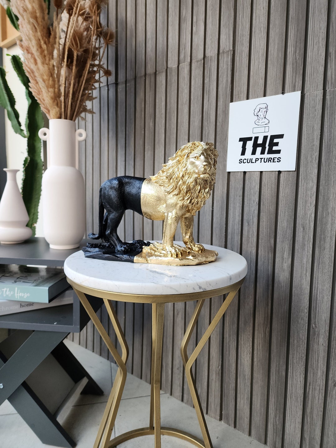 Large Lion Statue, Lion Sculpture, Home Decor, Lion Statue Indoor, Lion ...