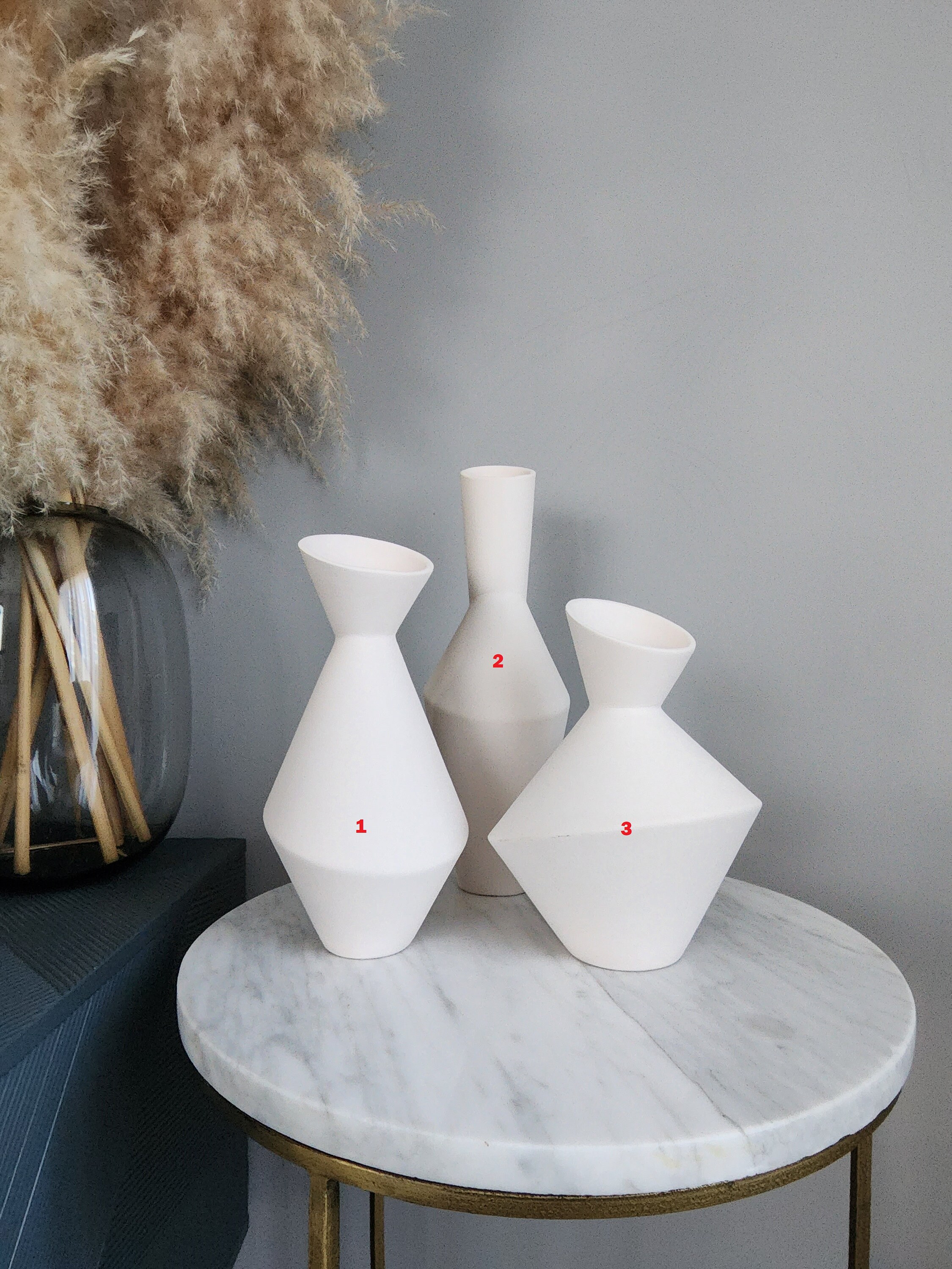 Set of 3 Ceramic Vases, Nordic Style Ceramic Vase, Nordic Decor ...