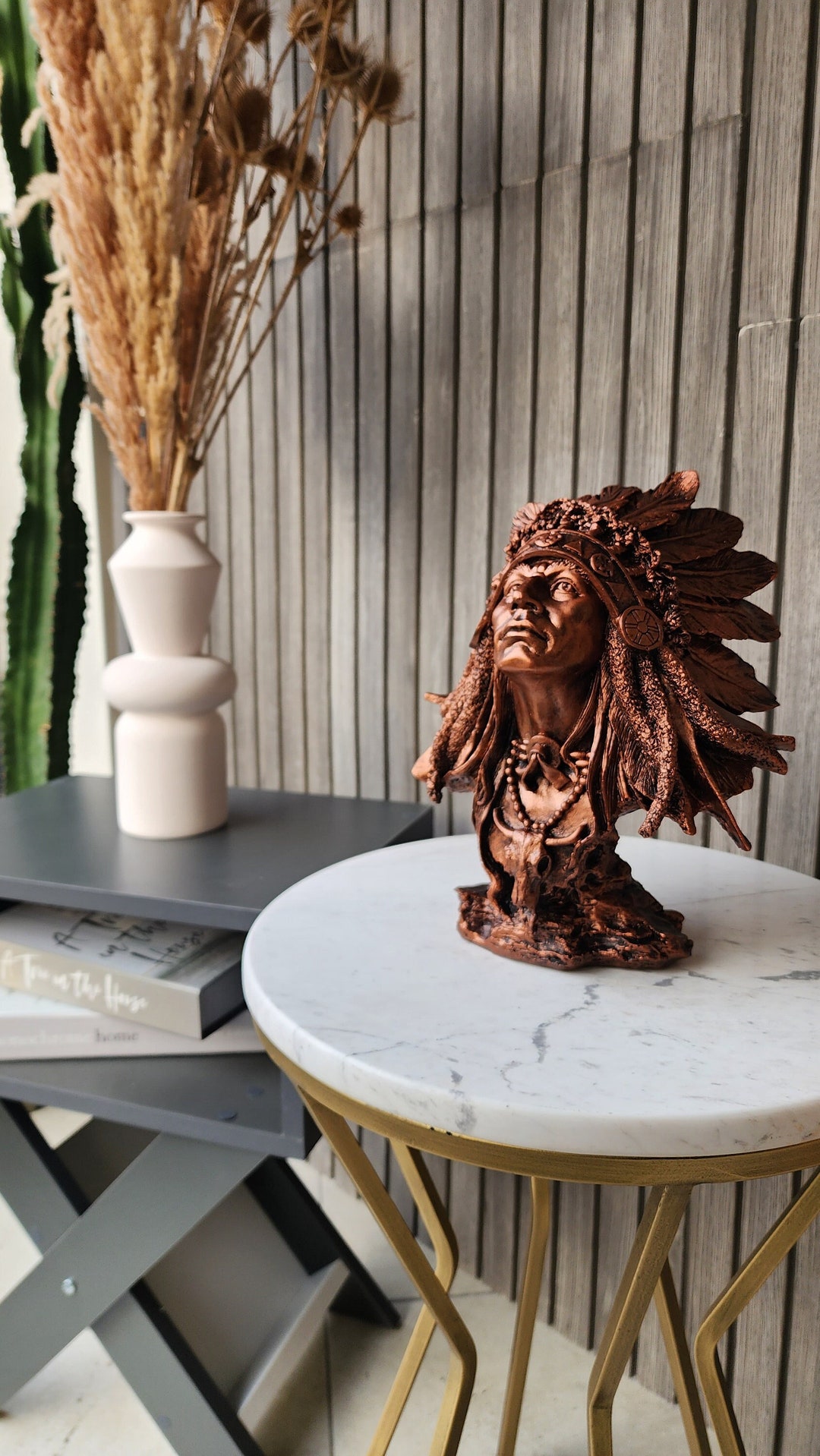 Native American Indian Chef Sculpture, Red Indian Statue, Indian Chef ...