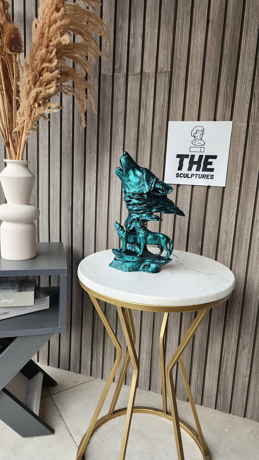 Wolf Family Statue, Howling Wolf Sculpture, Howling Wolf Figurine, 3 ...