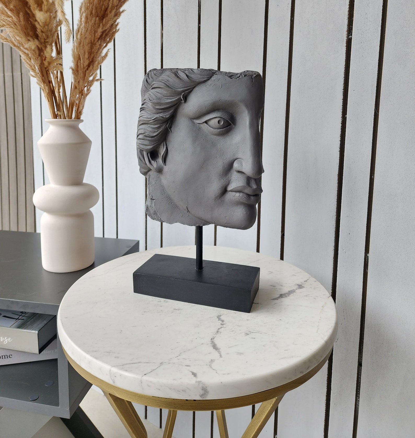 Ancient Greek Statue, Ancient Greek Half-face Statue, Greek Bust Statue ...