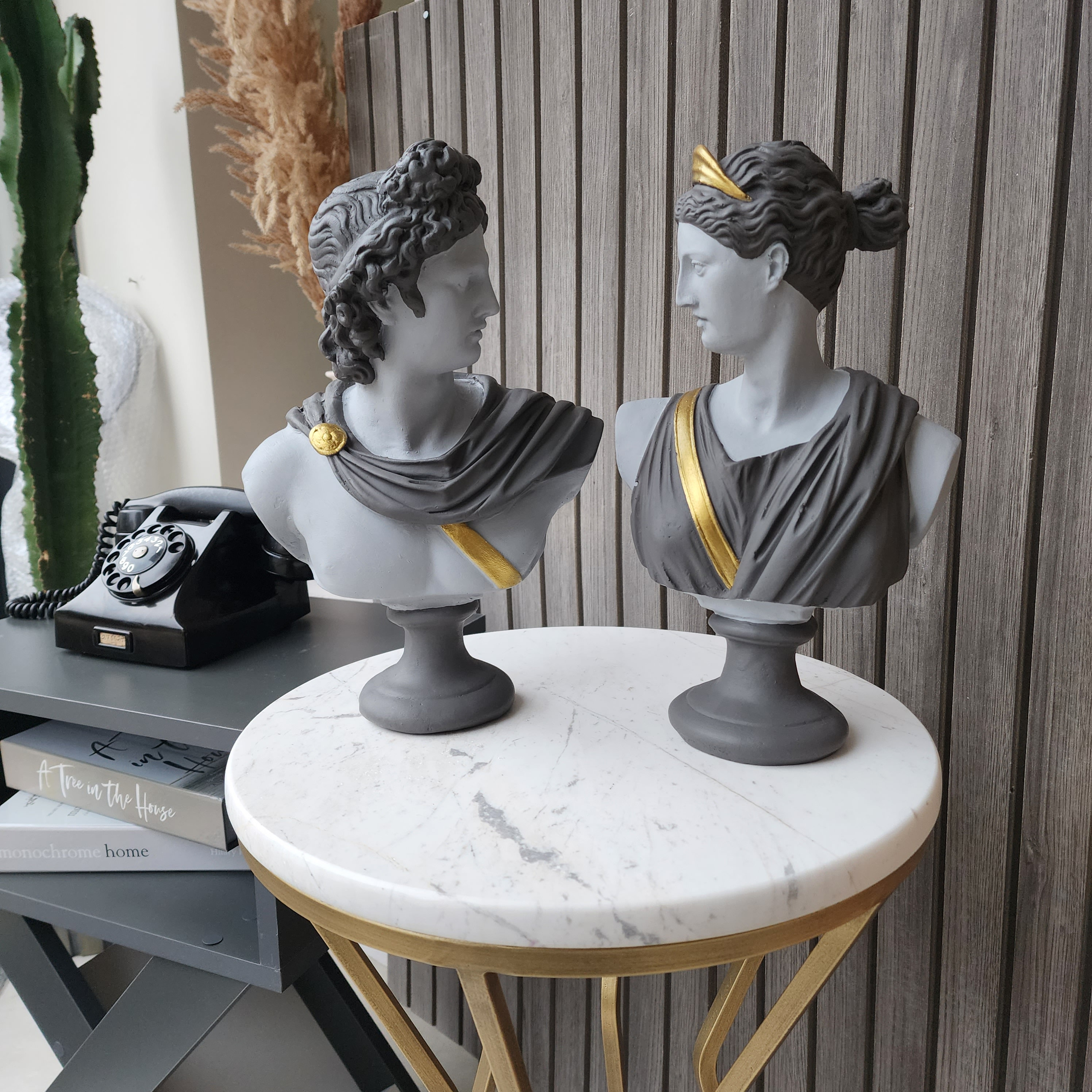Apollo and Diana Statue, Set 2 Busts God Apollo & Goddess Artemis Diana ...