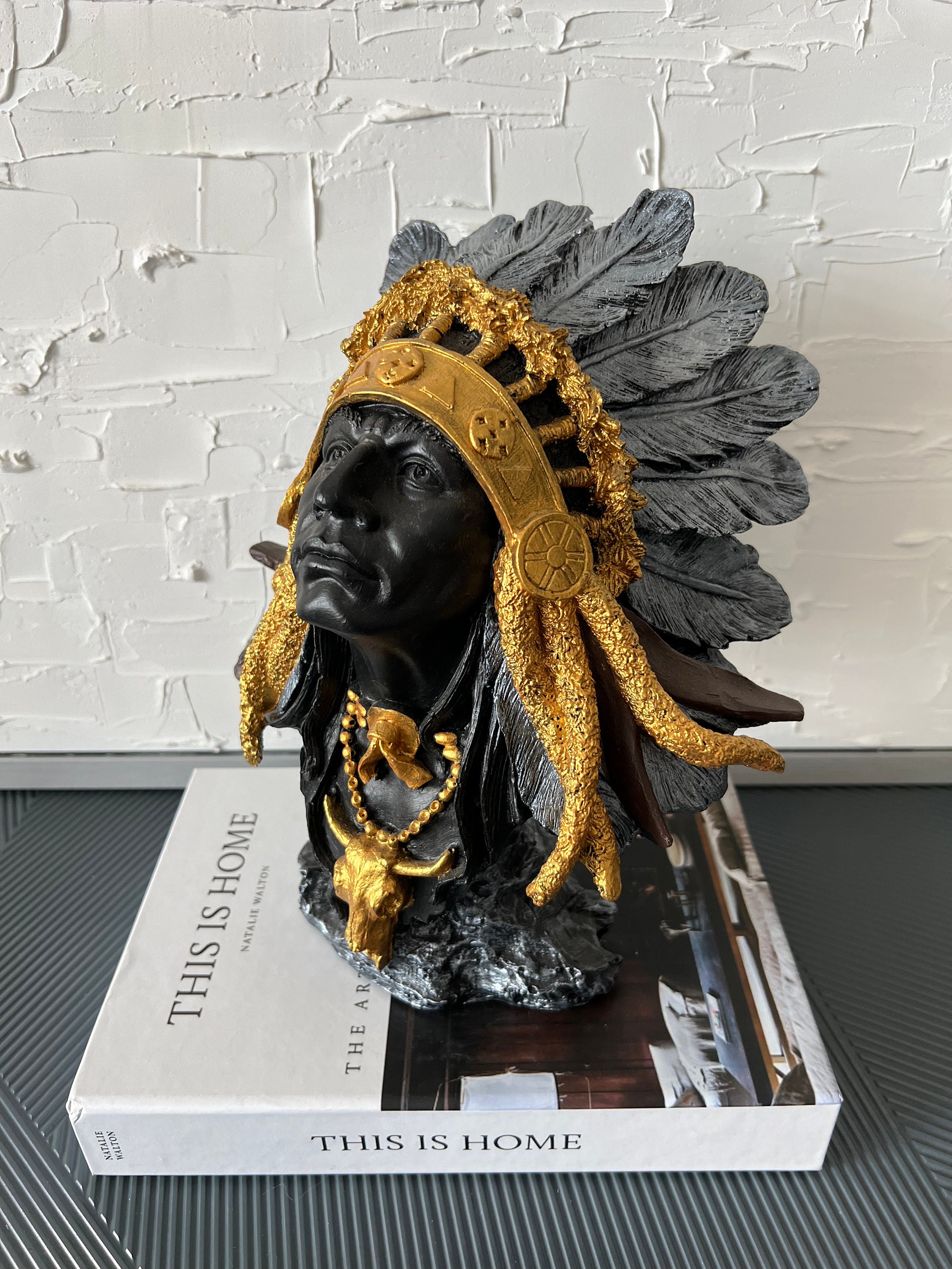 Native American Indian Chef Sculpture, Red Indian Statue, Indian Chef ...