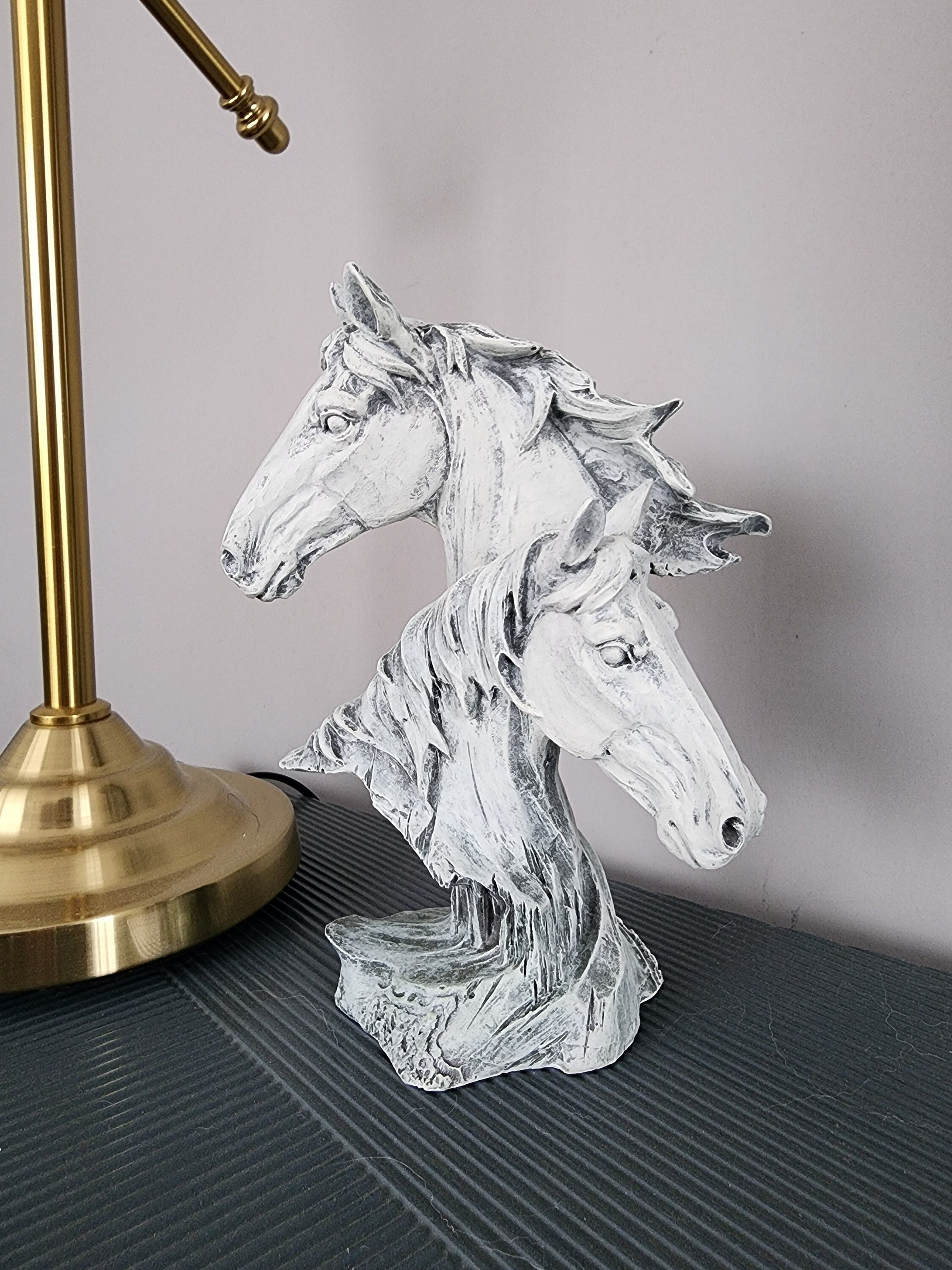 Double Horse Head Sculpture Double Horse Head Figure Horse - Etsy