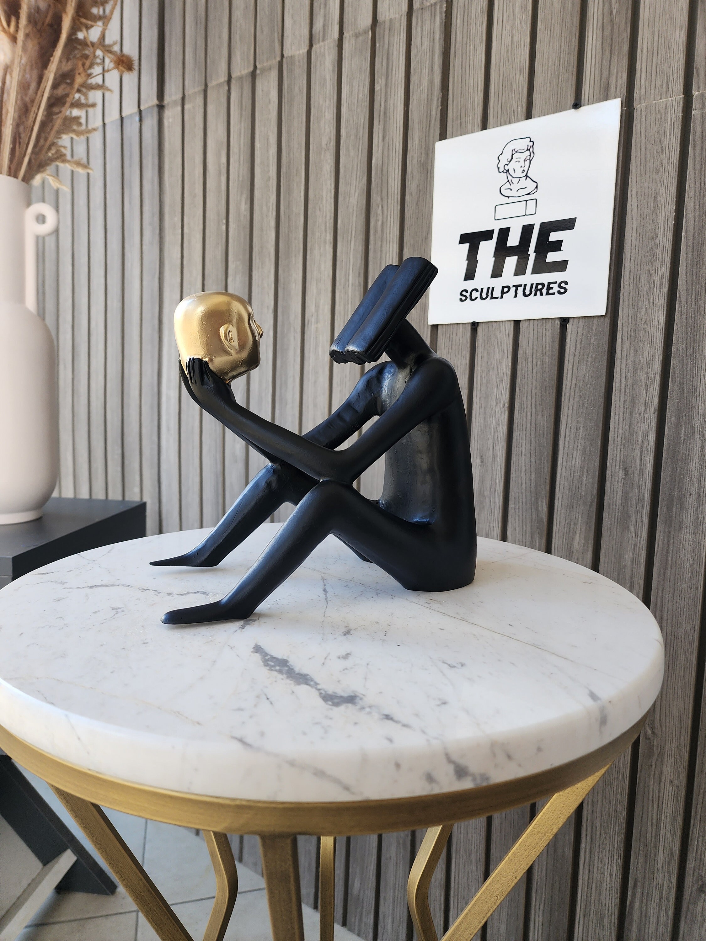 Self Reading Human Statue, Book Lovers Statue, Human Sculpture, Self ...