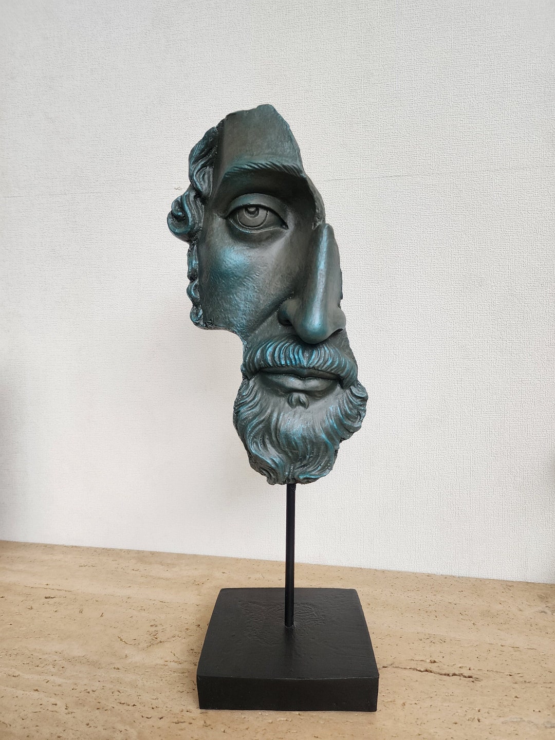 Half Face Zeus Figurine Head of Zeus God of Thunder Zeus - Etsy